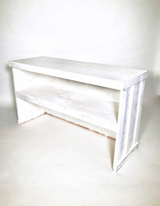 Distressed White Bar | RSVP Party Rentals - Bars & Backbars